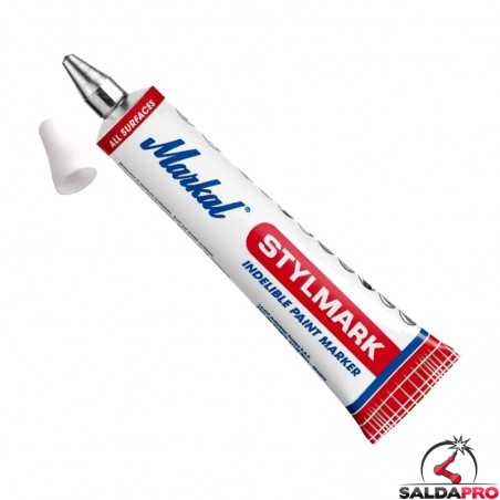 Marcatore indelebile Bianco a tubetto Markal Stylmark (10pz)