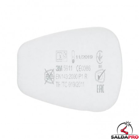 Filtro antiparticolato 3M 5911 Classe P1 per particelle solide e ...